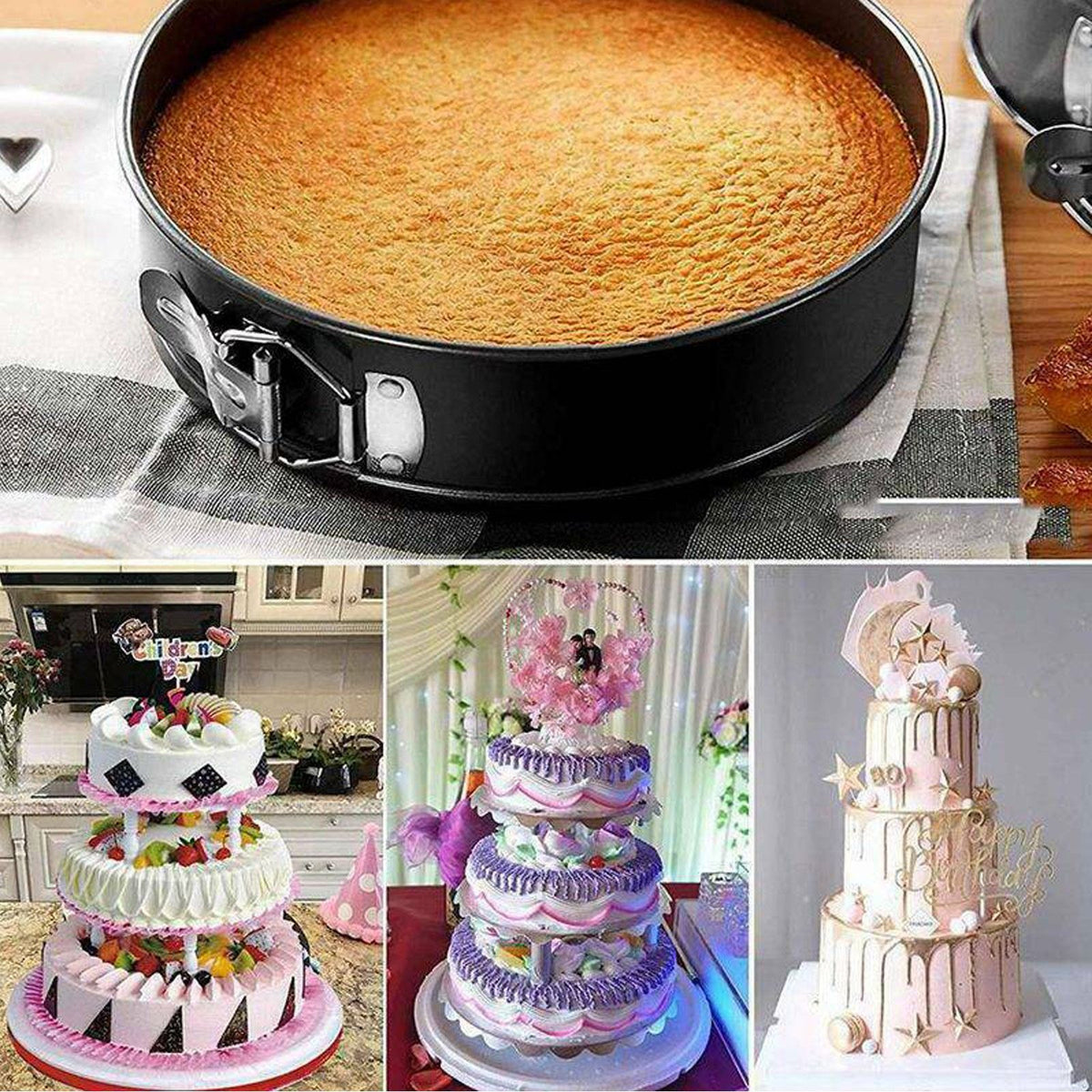 3 Piece Non Stick Springform Cake Tins – 5poundstuff