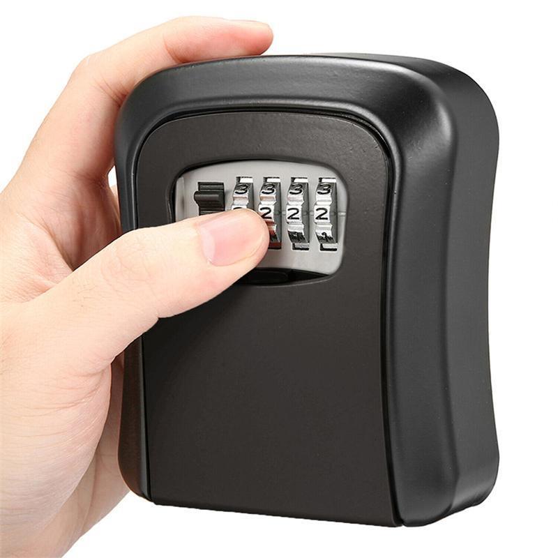 Wall Mounted Weatherproof Key Lock Box with 4-Digit Combination Code ...