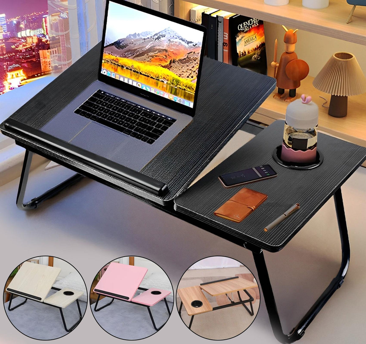 Foldable Laptop Desk Portable Folding Computer Table for Home & Office ...