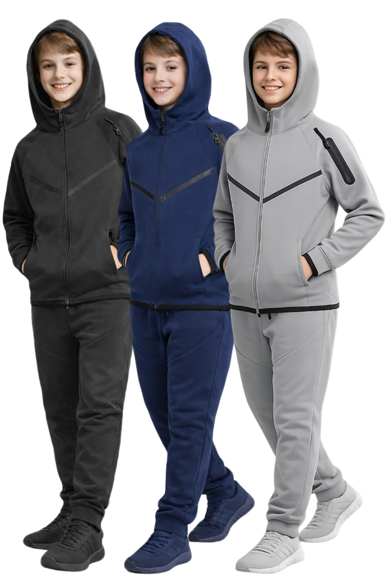 Kids Fleece Zip Up Tracksuit with Hoodie – 5poundstuff