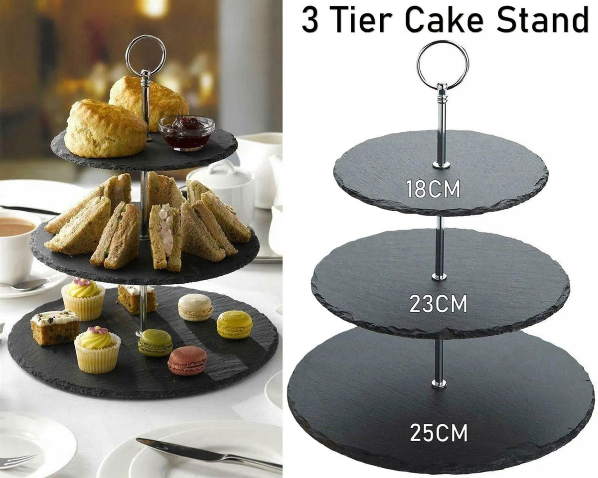 3 Tier Natural Slate Cake Stand – 5poundstuff