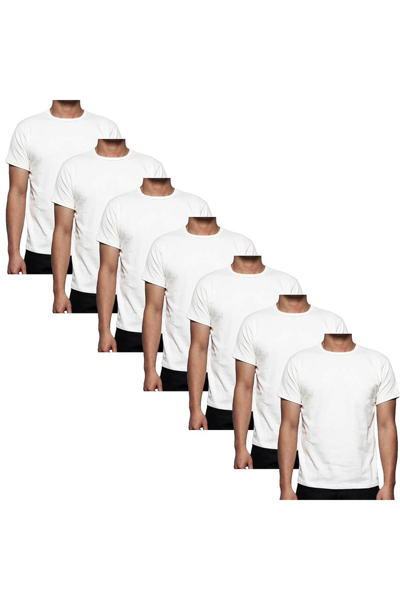 7 Pack Mens Crew Neck Polycotton T-shirt – 5poundstuff