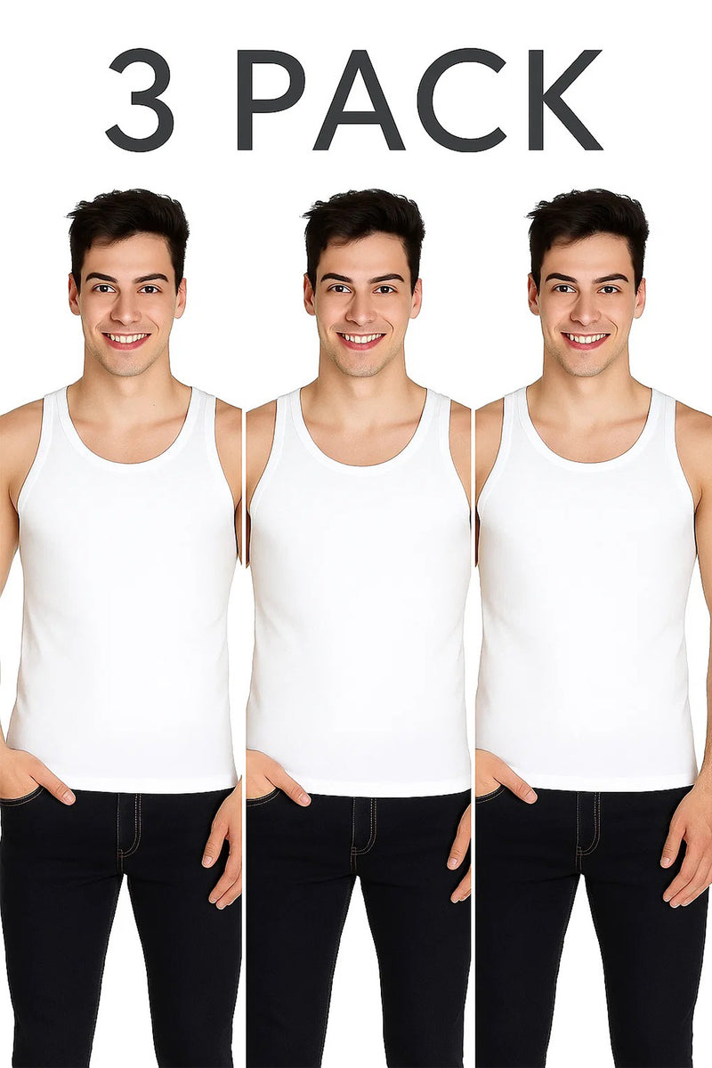 3 Pack Men's Plain Polycotton Sleeveless Vest – Soft, Lightweight, Pri ...