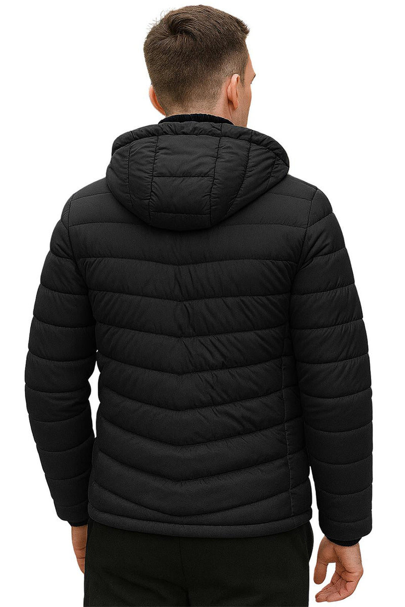 Men’s Puffer Jacket with Removable Hood – Lightweight Padded Winter Co ...
