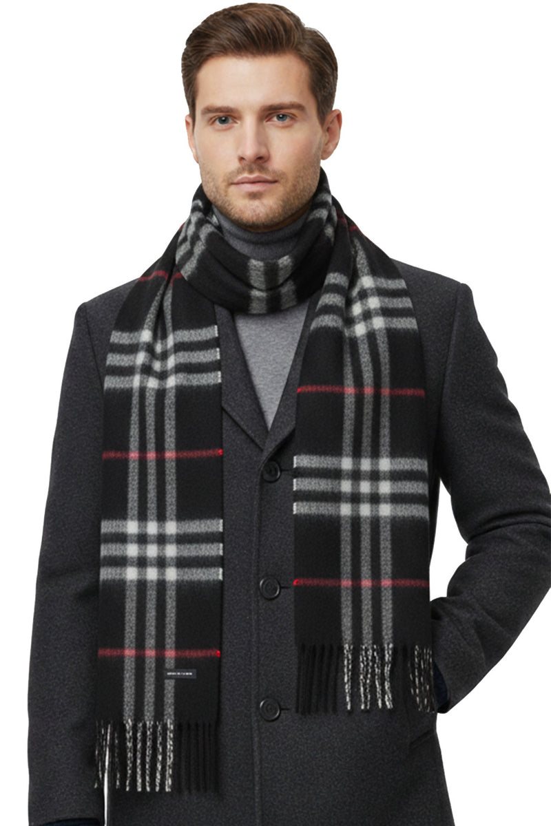Long Wool Blend Muffler Scarf for Winter – Unisex Check Styles ...