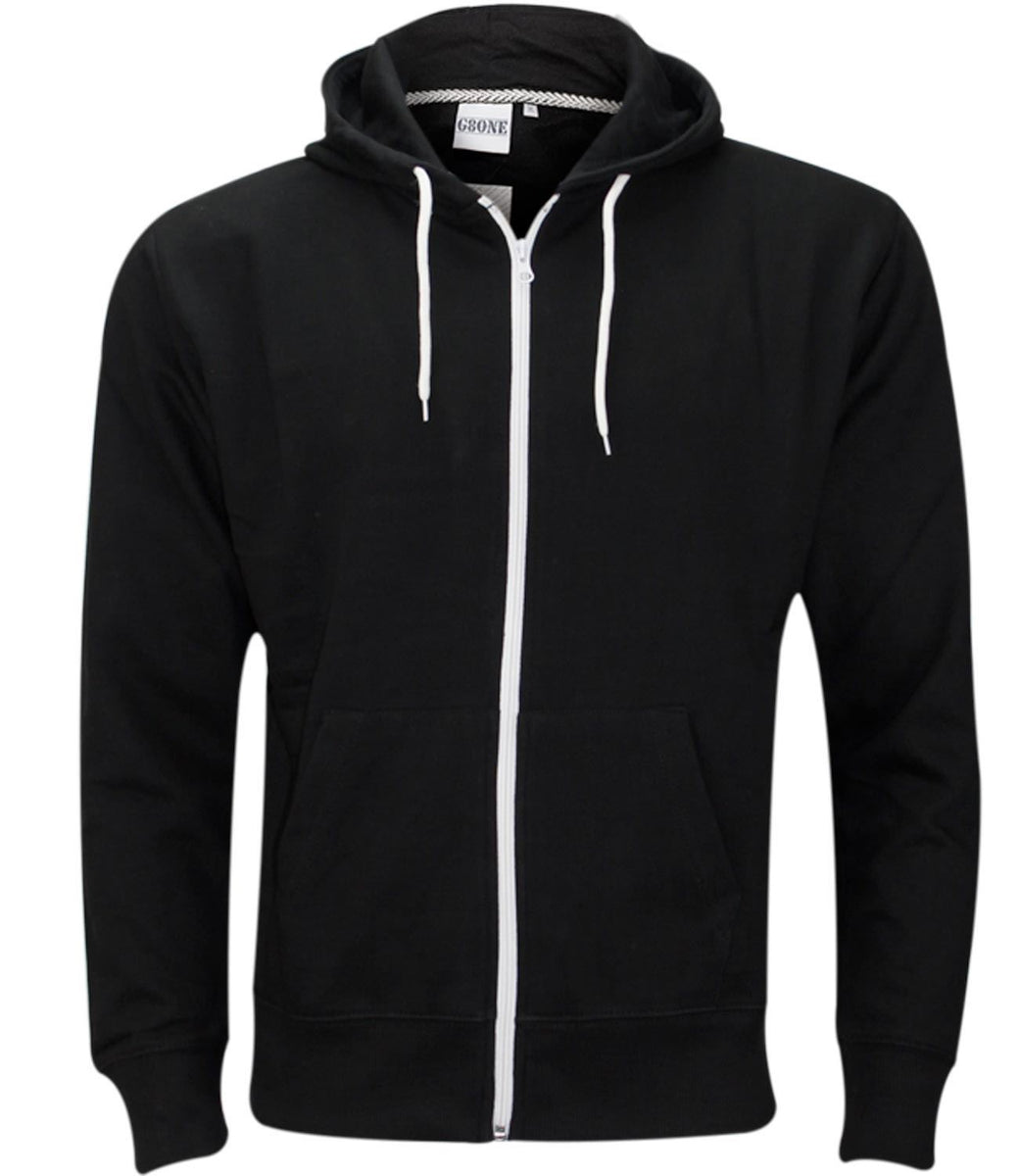 Mens White Cord Zip Up Hoodie – 5poundstuff