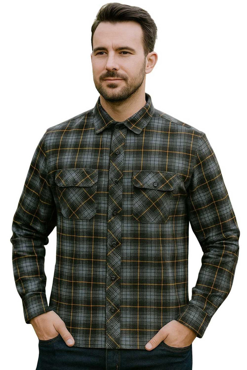 Men’s Classic Button Up Flannel Shirt – 5poundstuff