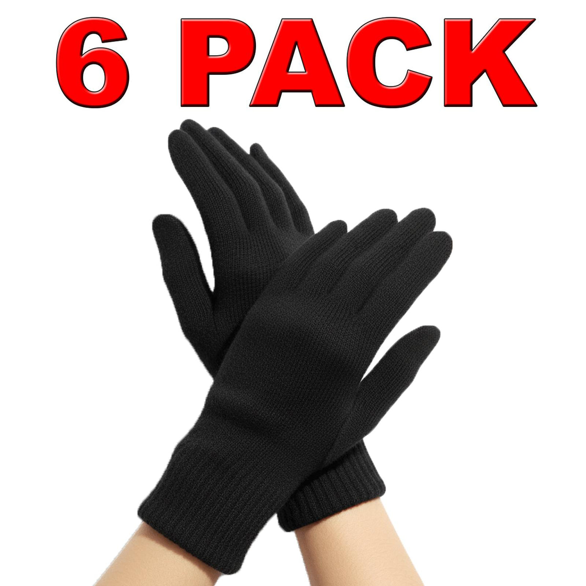 6 Pack Women’s Winter Knit Gloves – Warm, Stretchy & Soft Assorted Col ...