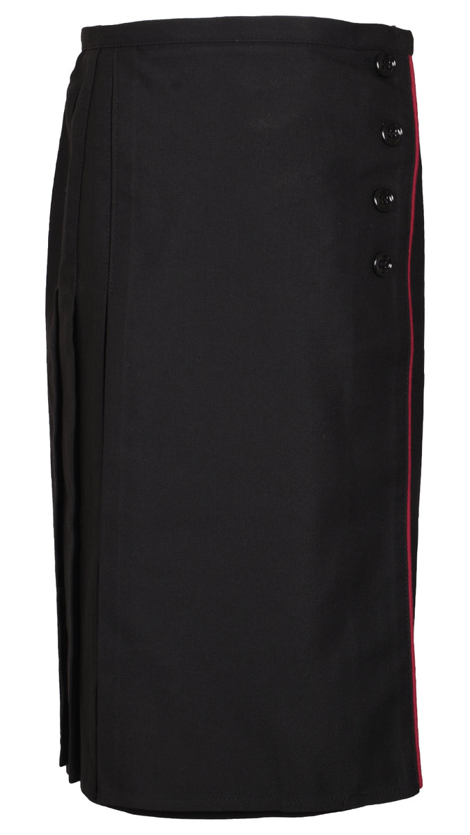 Kids Girls Black Uniform Skirt with Button Detail - 24W X 18L – 5poundstuff