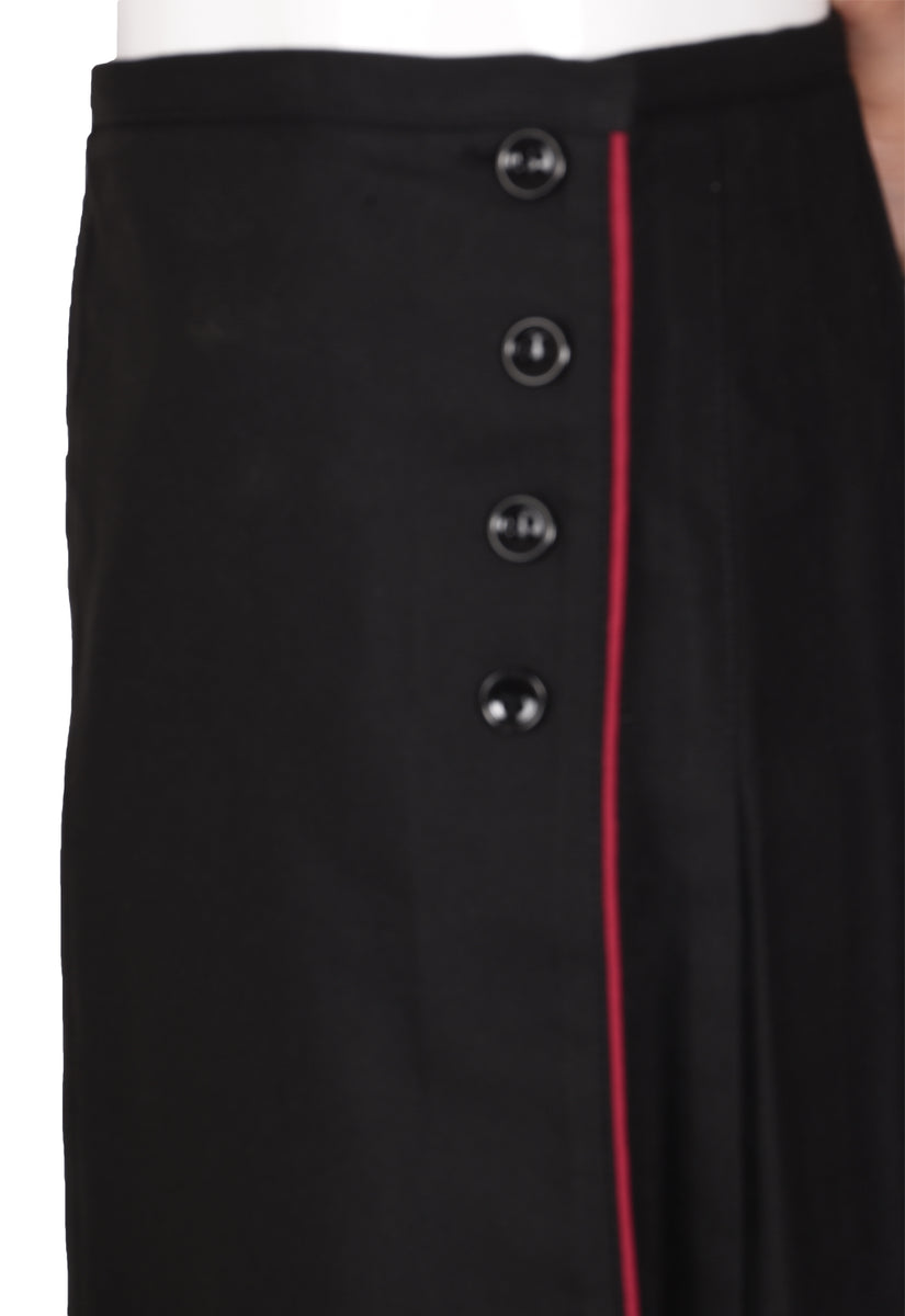 Kids Girls Black Uniform Skirt with Button Detail - 24W X 18L – 5poundstuff