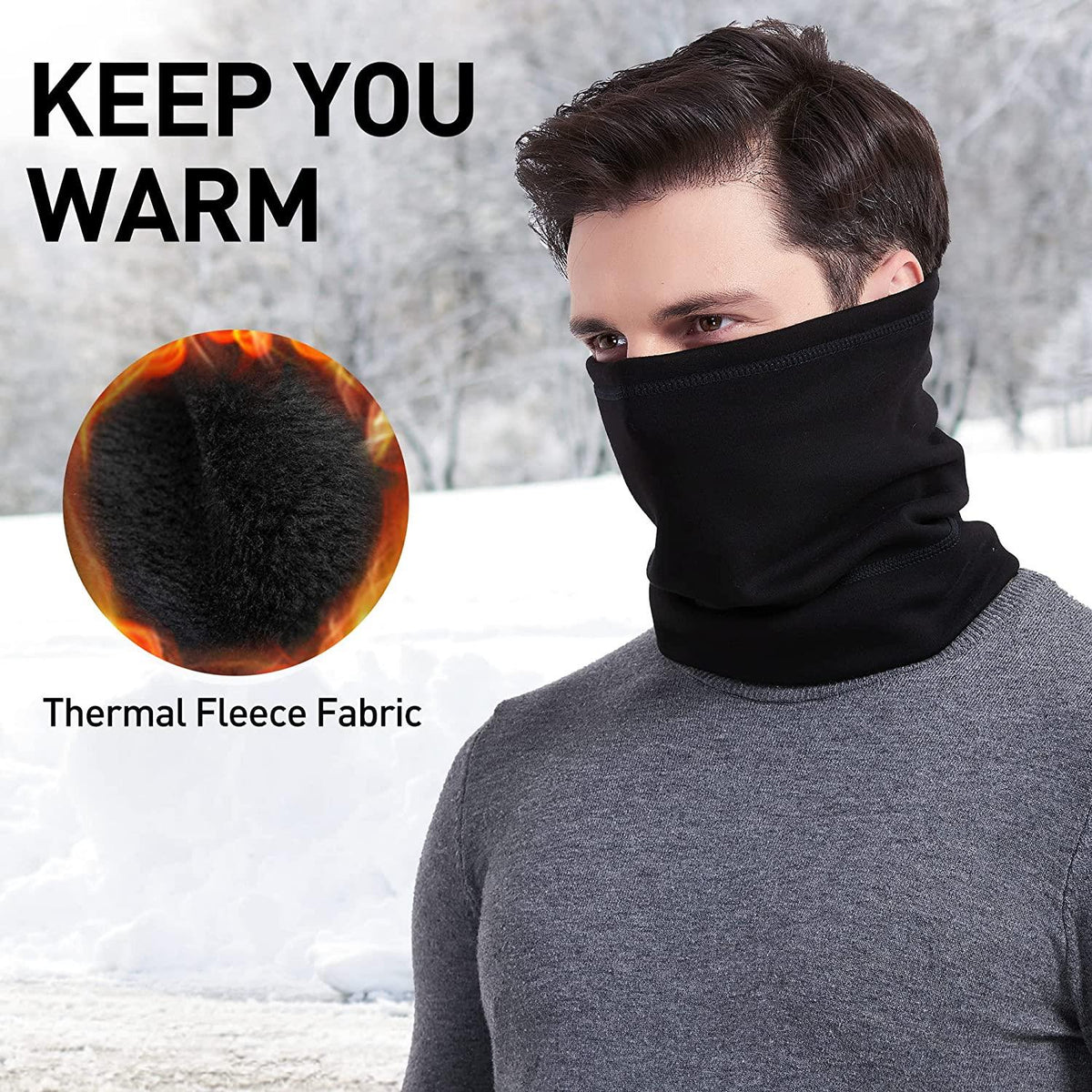 Unisex Fleece Neck Warmer Black – 5poundstuff